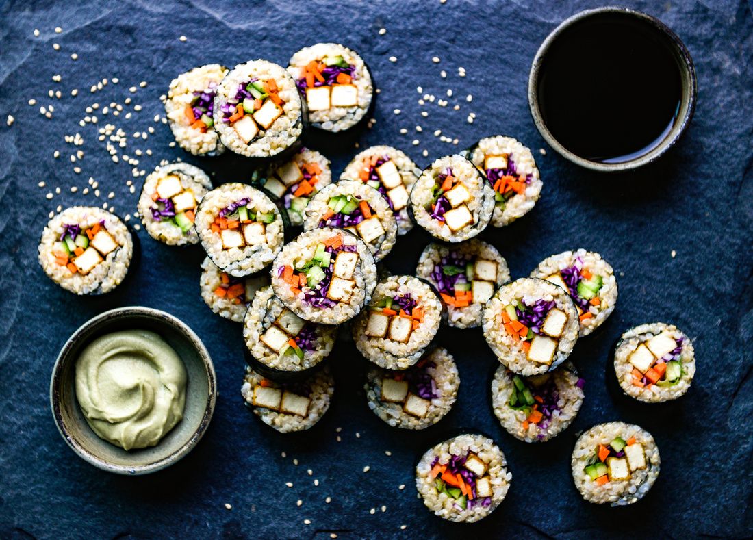 Tofu and Sticky Brown Rice Nori Rolls | Nourishing Meals®